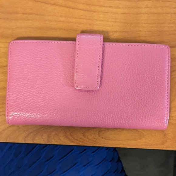 Bags | Genuine Leather Pink Wallet | Poshmark